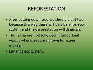 afforestation and deforestation relating printing | PPTX