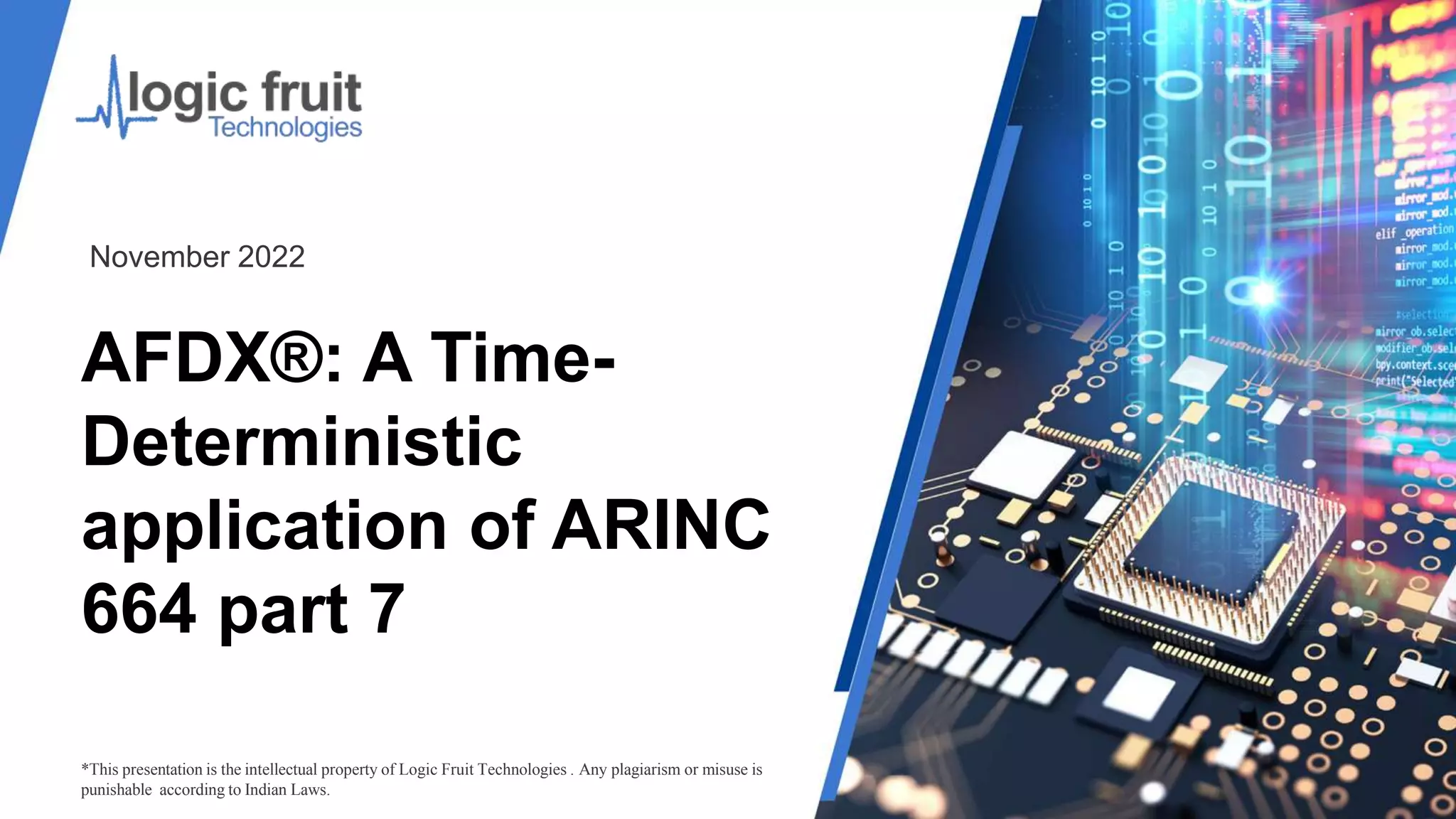 AFDX A Time-Deterministic application of ARINC 664 part 7 | PPTX