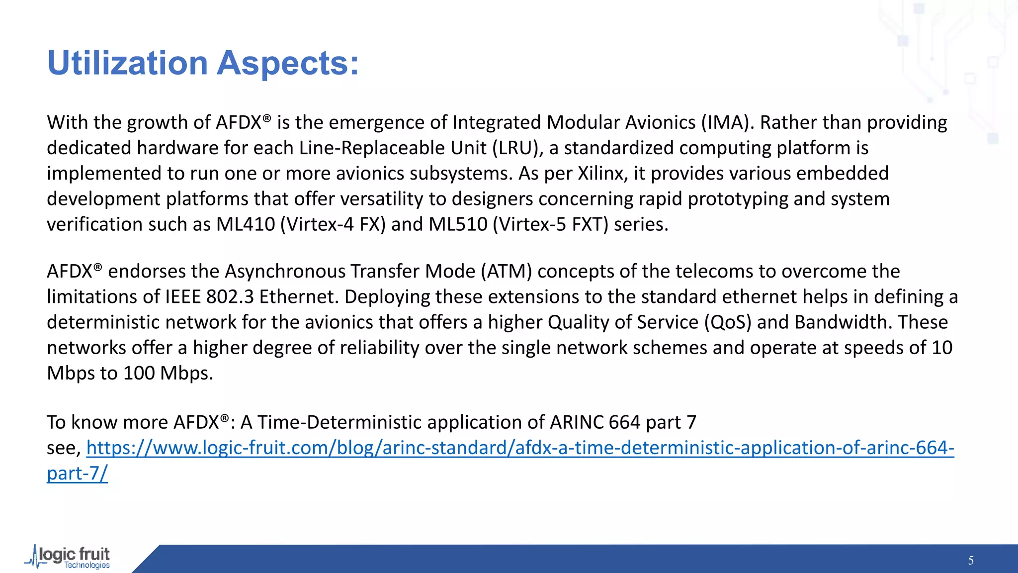 AFDX A Time-Deterministic application of ARINC 664 part 7 | PPTX