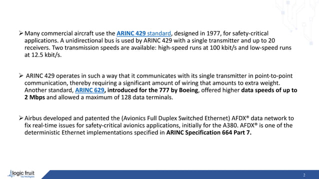 AFDX A Time-Deterministic application of ARINC 664 part 7 | PPTX