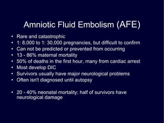 Amniotic Fluid Embolism | PPT