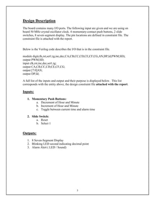 Digital Alarm Clock 446 project report | PDF