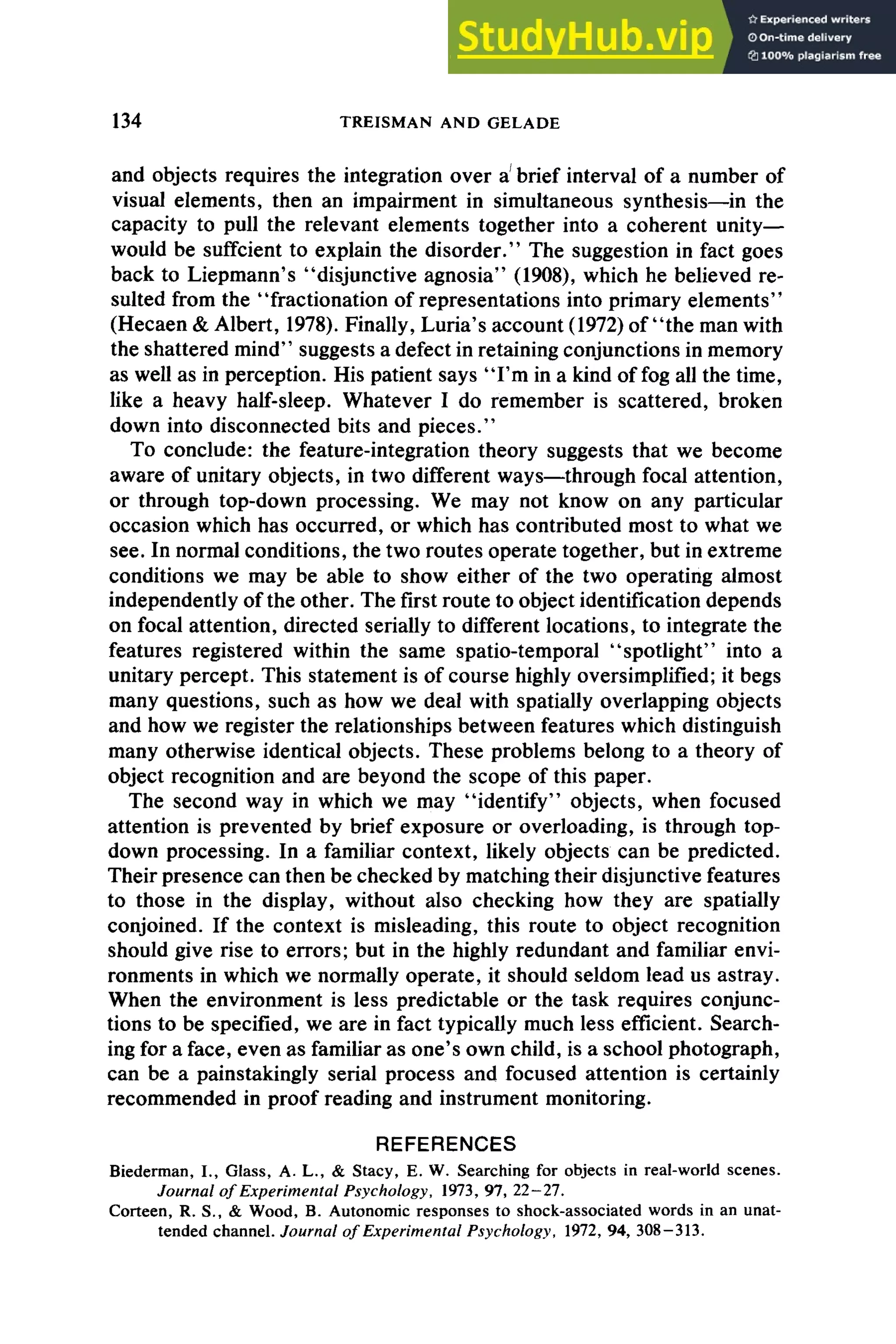 A Feature-Integration Theory Of Attention | PDF