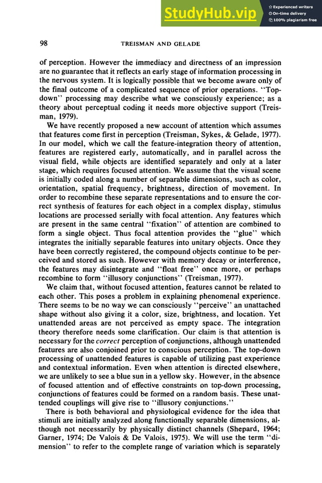 A Feature-Integration Theory Of Attention | PDF | Physics | Science