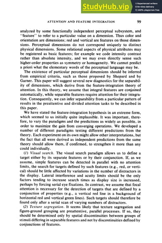 A Feature-Integration Theory Of Attention | PDF