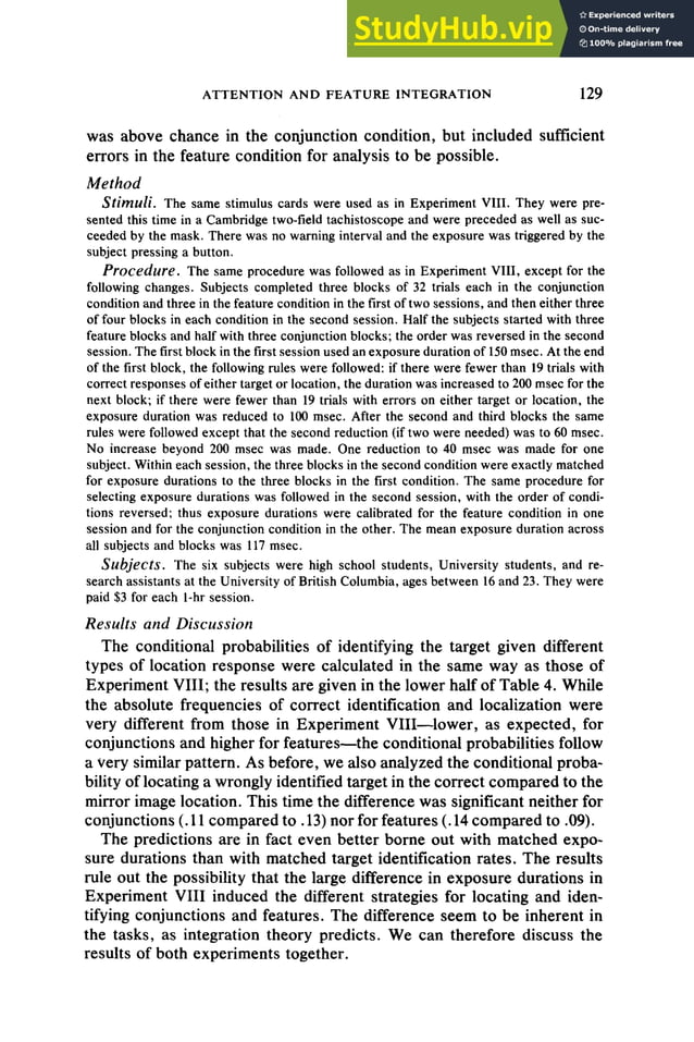 A Feature Integration Theory Of Attention Pdf Physics Science