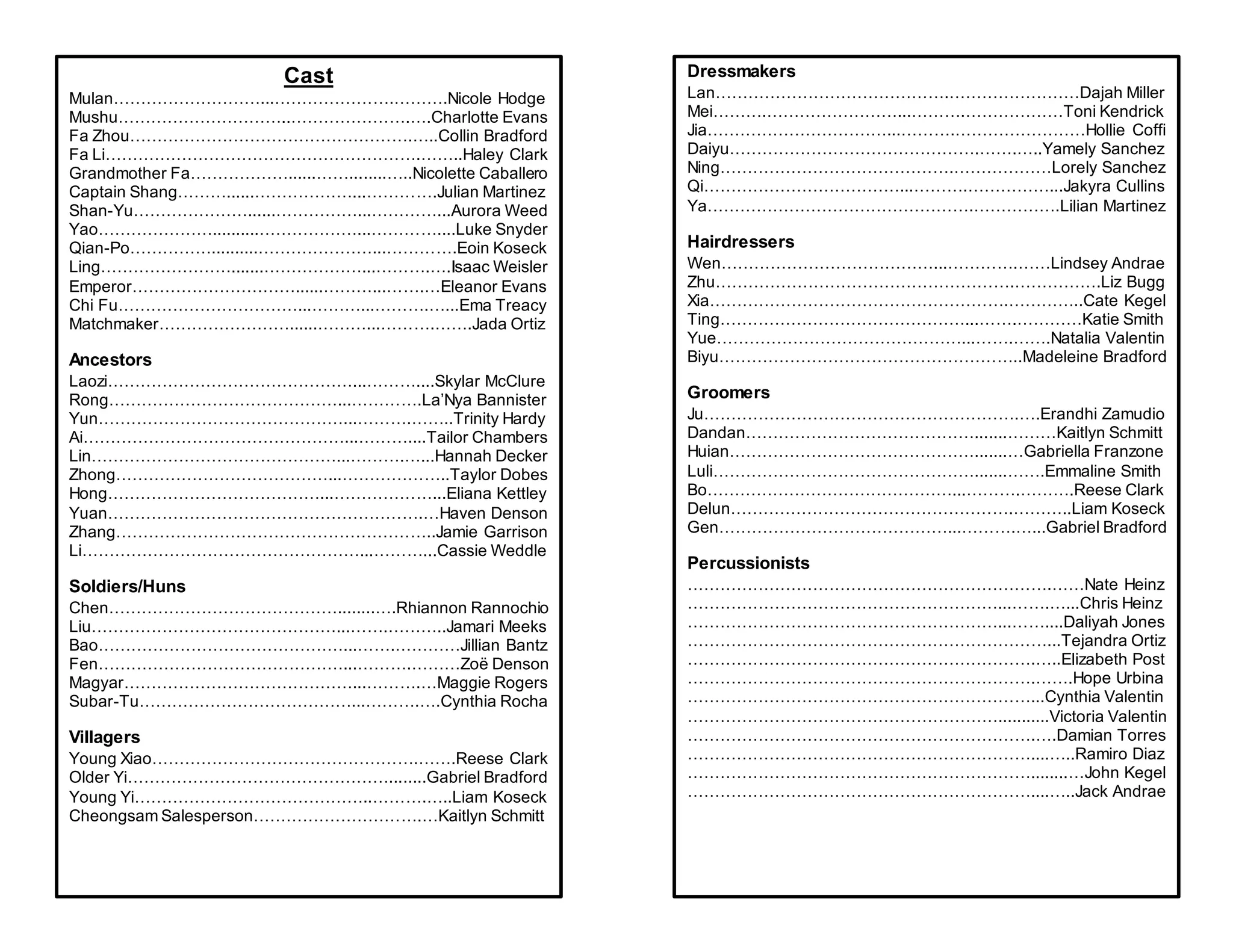 Mulan Jr. Program | DOCX