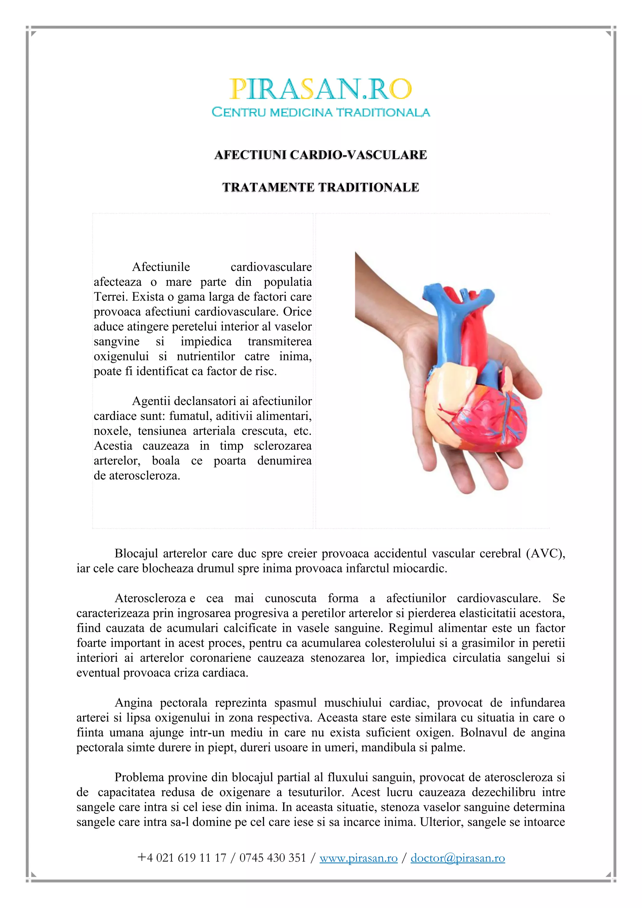 Afectiuni cardio vasculare | PDF