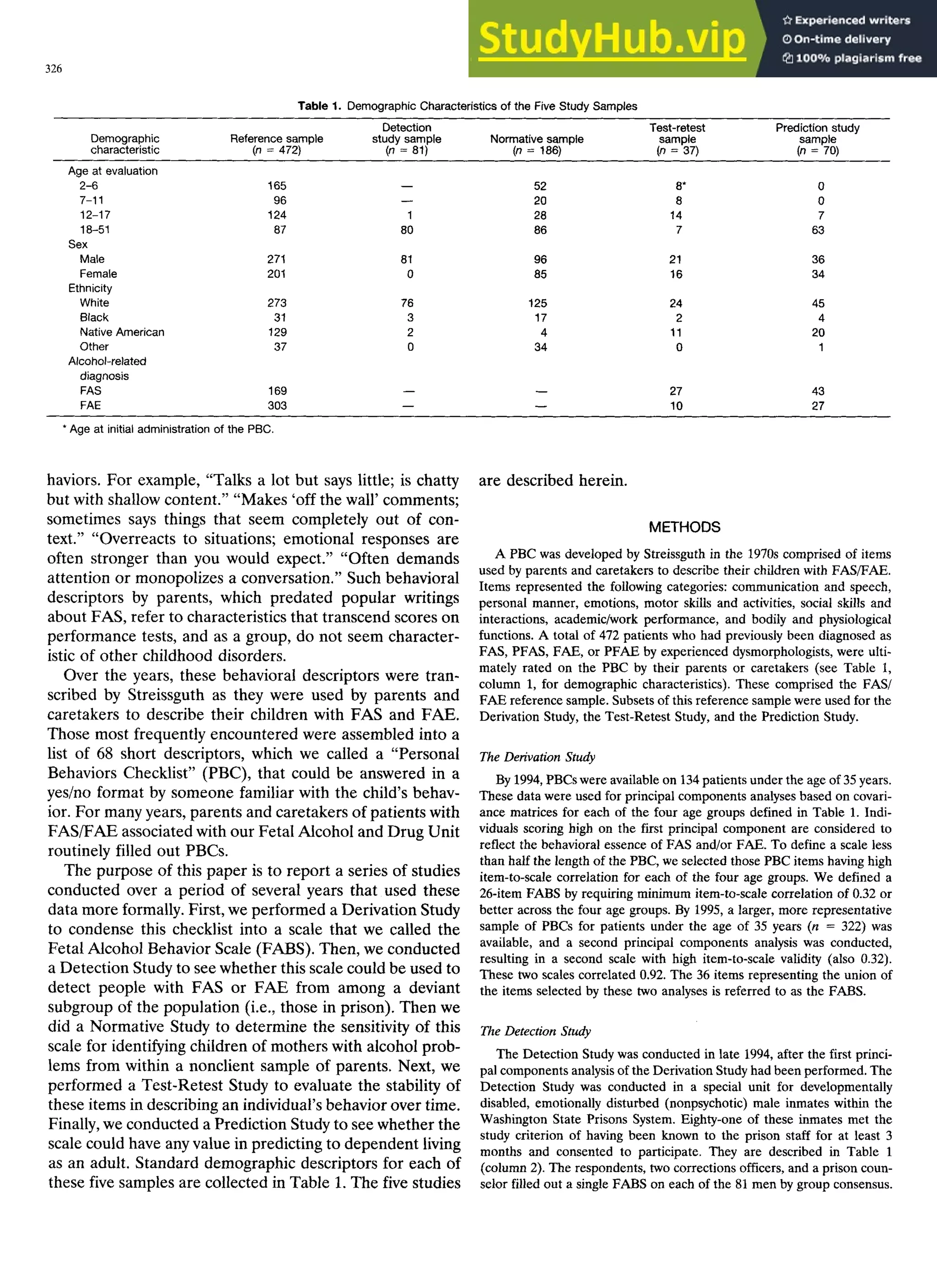 A Fetal Alcohol Behavior Scale | PDF