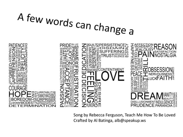 A few words can change a life | PPT