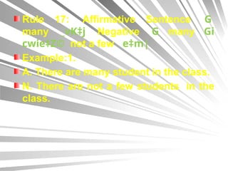 Affirmative to Negative(transformation of sentences) by Ashek Sarker | PPTX