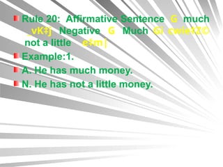 Affirmative to Negative(transformation of sentences) by Ashek Sarker | PPTX