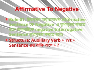Affirmative to Negative (Ashek Sarker Shaahid) | PPT