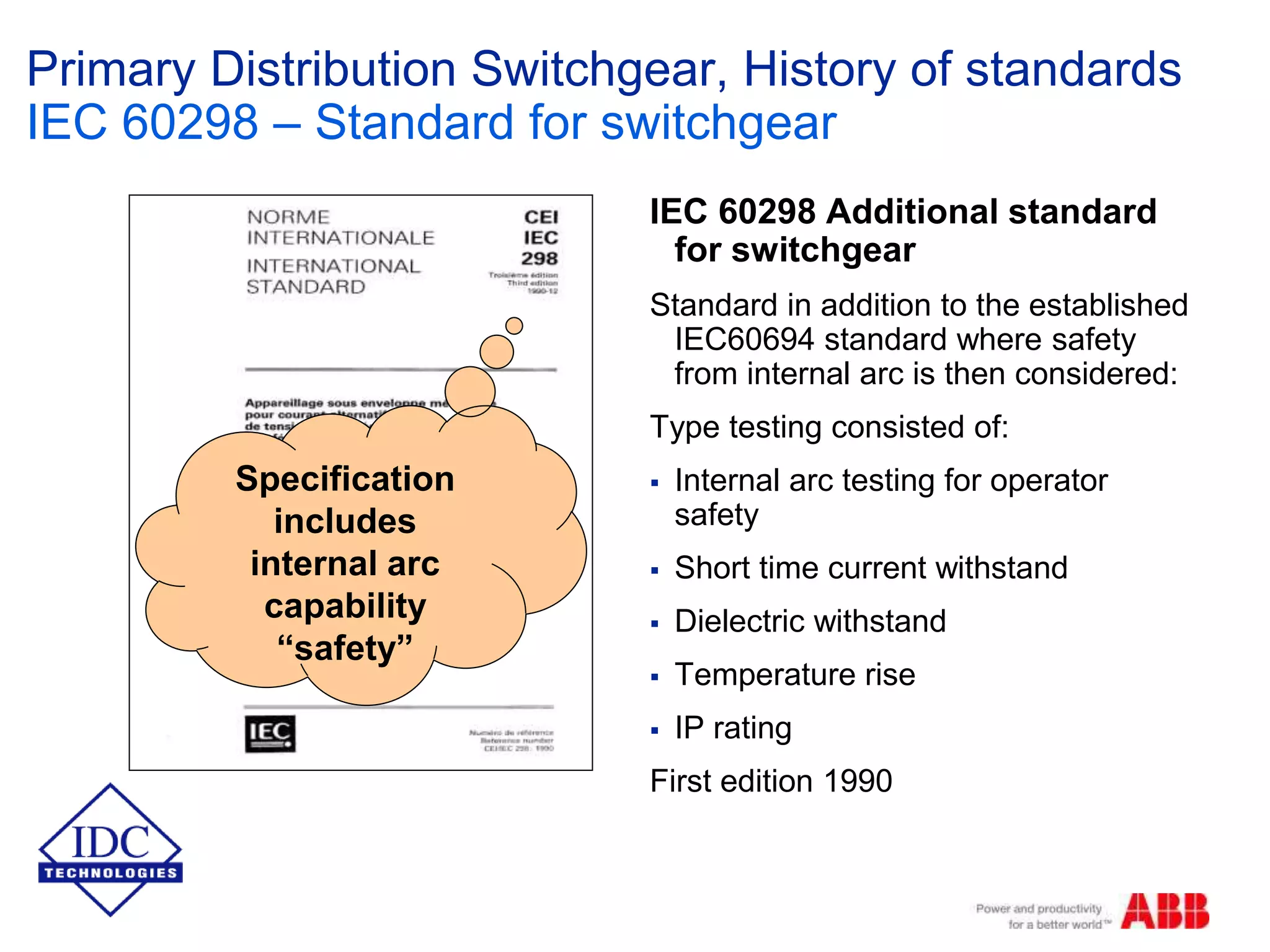 2015 Arc Flash Conference MV Switchgear Standards | PPTX