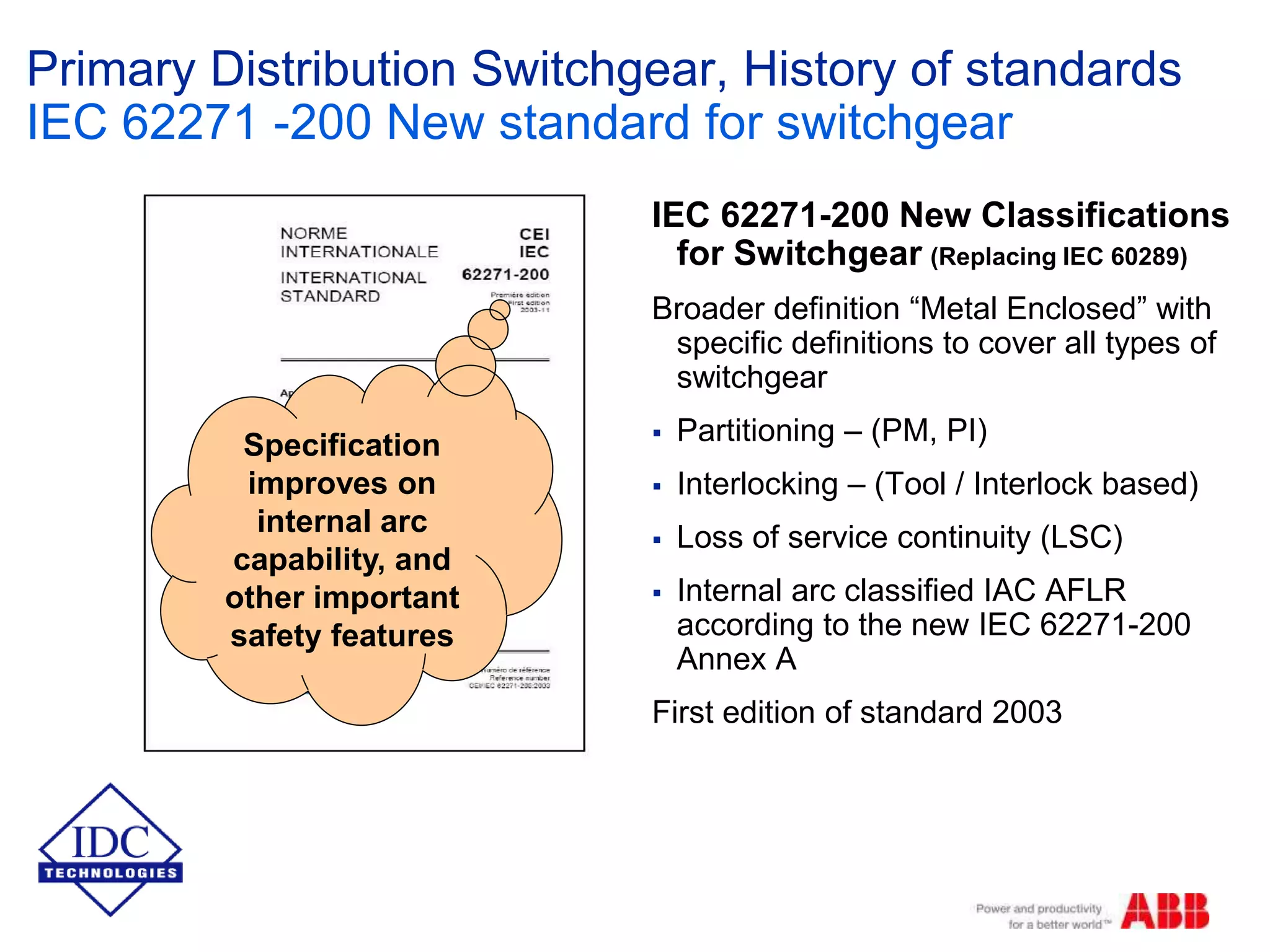 2015 Arc Flash Conference MV Switchgear Standards | PPTX