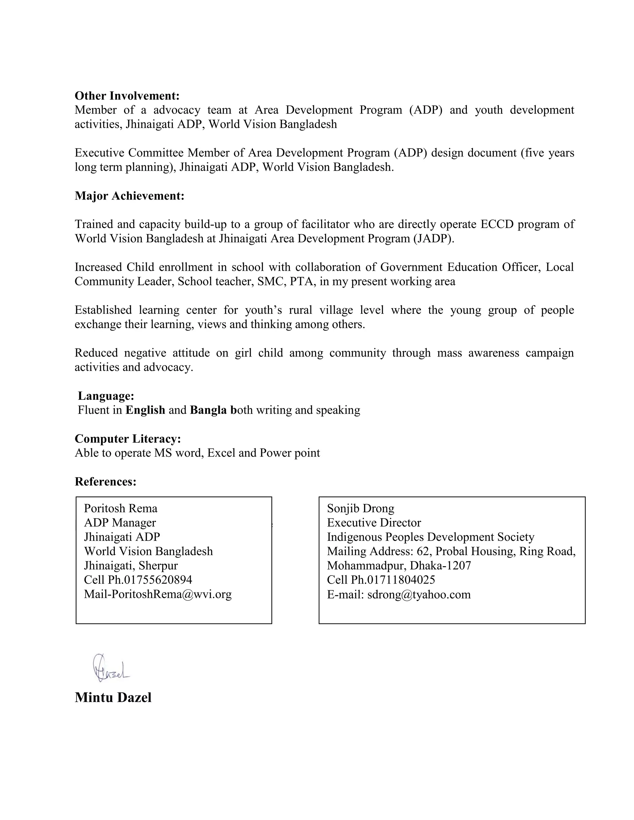 Mintu Dazel CV | PDF