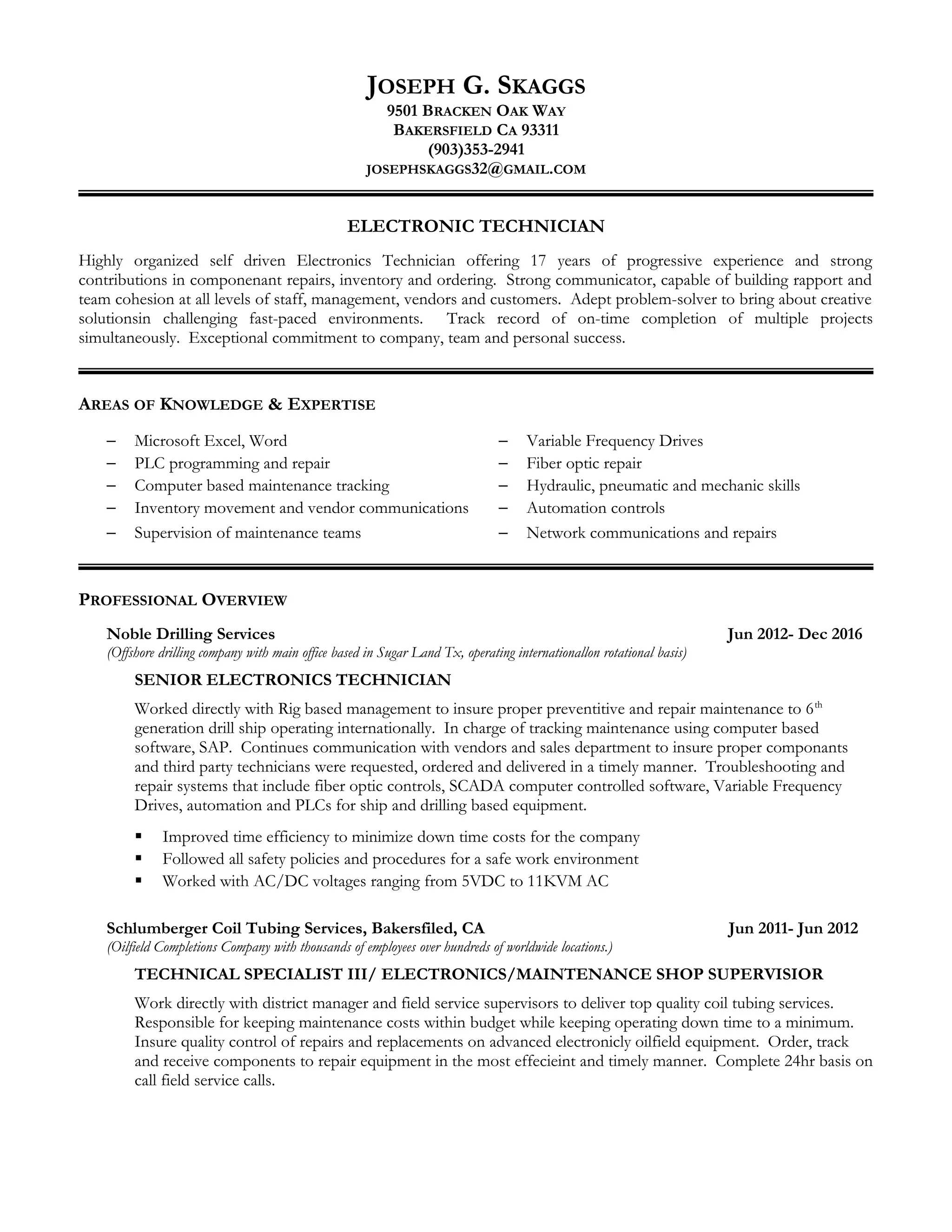 Joseph Skaggs Resume | DOC