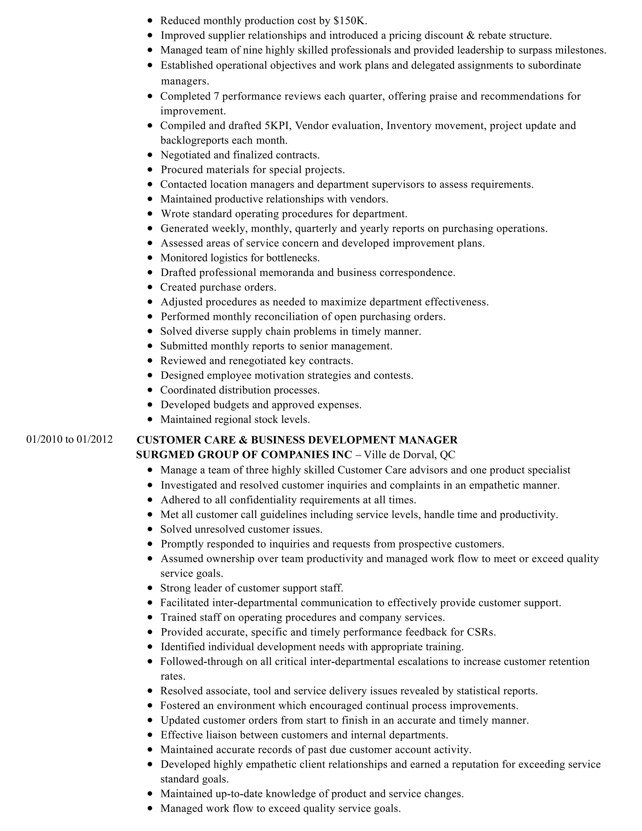 Alain Poulin Resume 1 (1) | PDF | Business Administration | Business