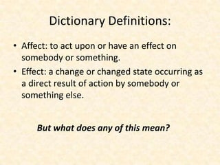 Affect and effect | PPTX