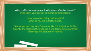Affective Domain In Assessment Of Learning | PPTX