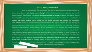 Affective Domain In Assessment Of Learning | PPTX
