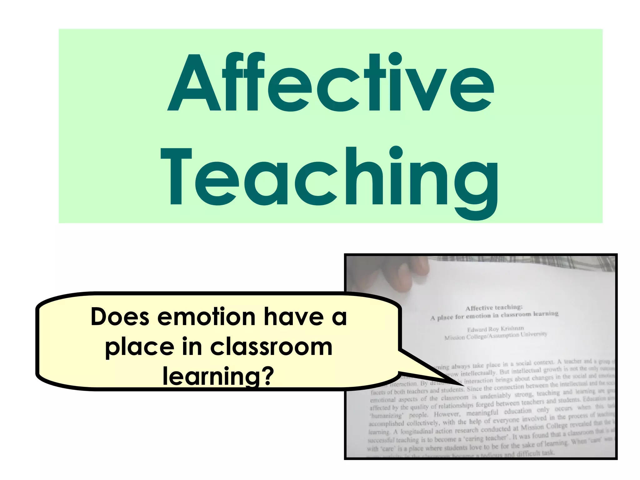 Affective Teaching Vs. Putin Method | PPT