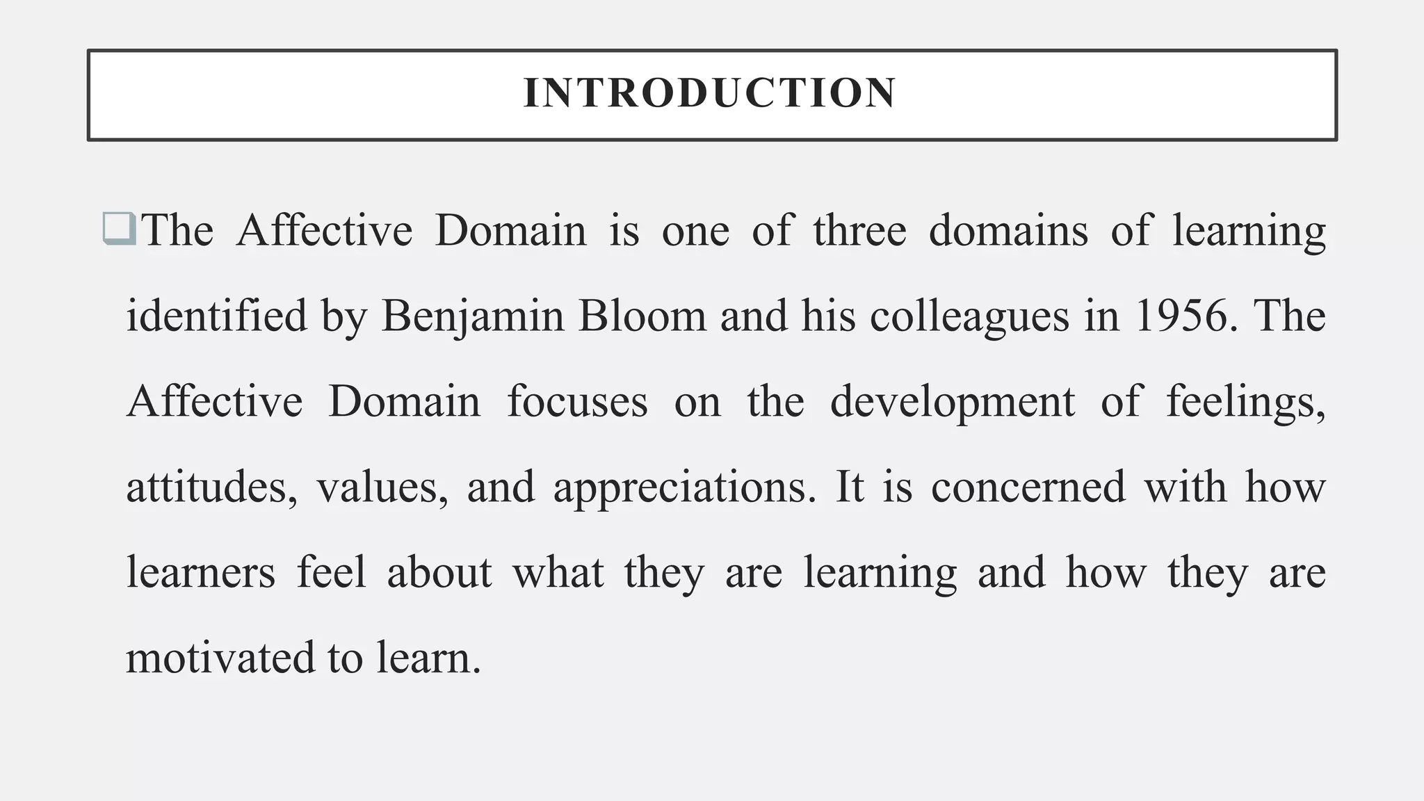 Affective Domain Bloom Taxonomy | PPTX