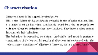 Taxonomy of Educational Objectives: Affective Domain | PPTX