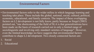 Affective factors in SLA | PPTX