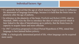 Affective factors in SLA | PPTX