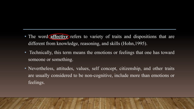 Affective Learning Competencies | PPTX | Educational Assessment | Education