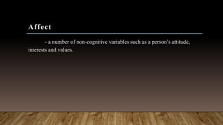 Affective Learning Competencies | PPTX | Educational Assessment | Education