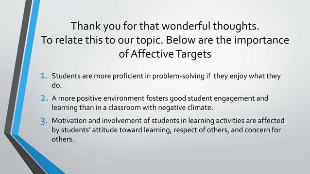 Affective learning competencies | PPTX | Education