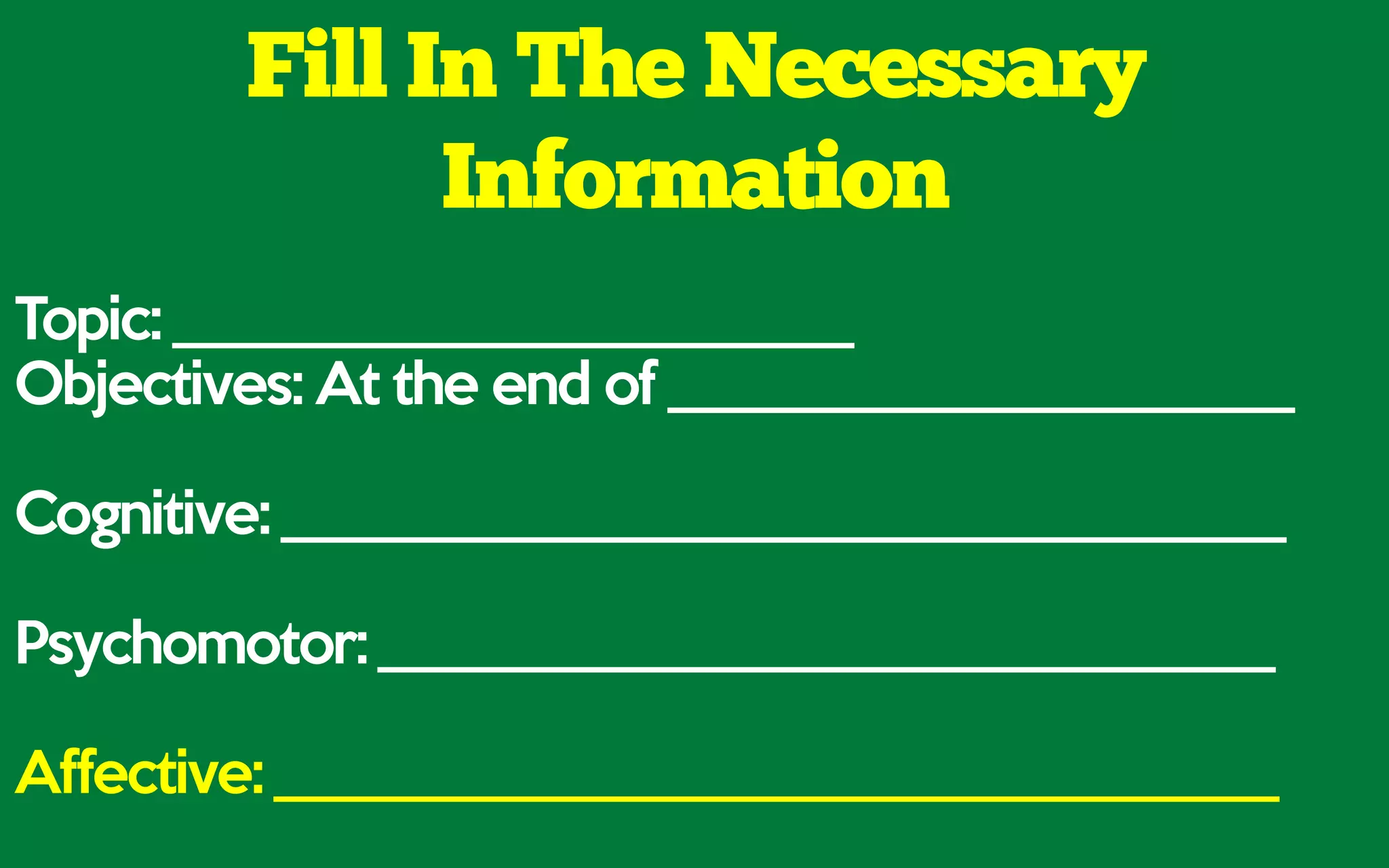 Writing Instructional Objectives in the Affective Domain | PDF