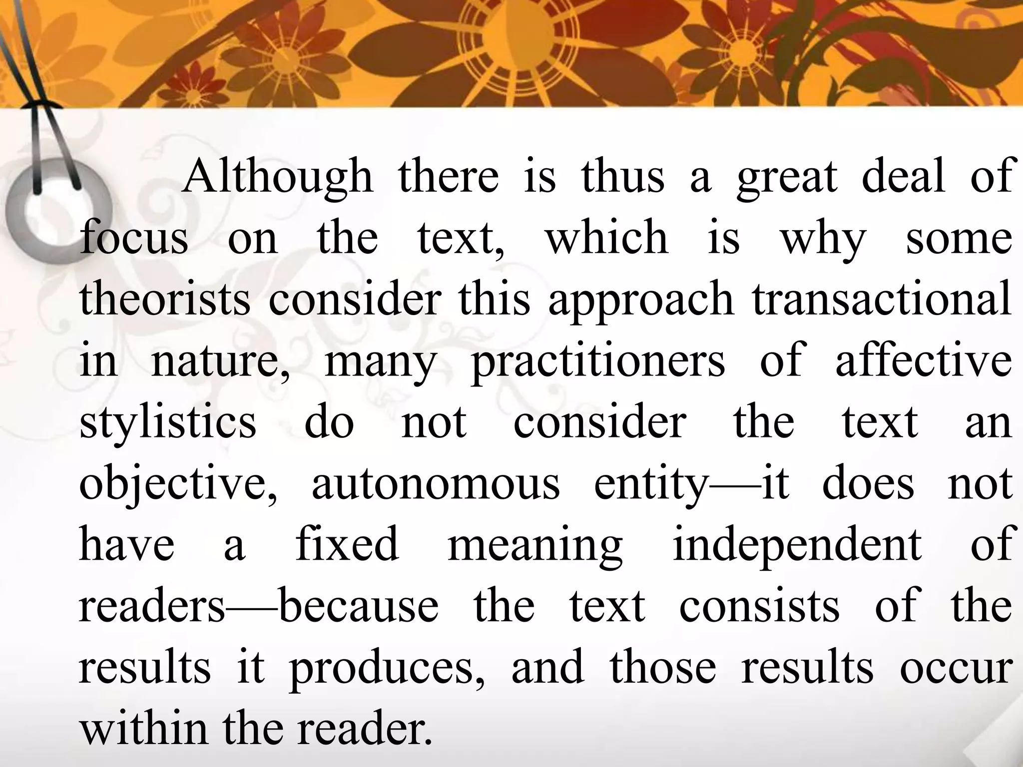 Affective stylistics | PPTX