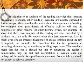 Affective stylistics | PPTX