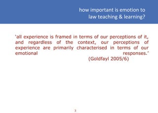 Affect and Legal Education: Emotion in Learning and Teaching the Law | PPT