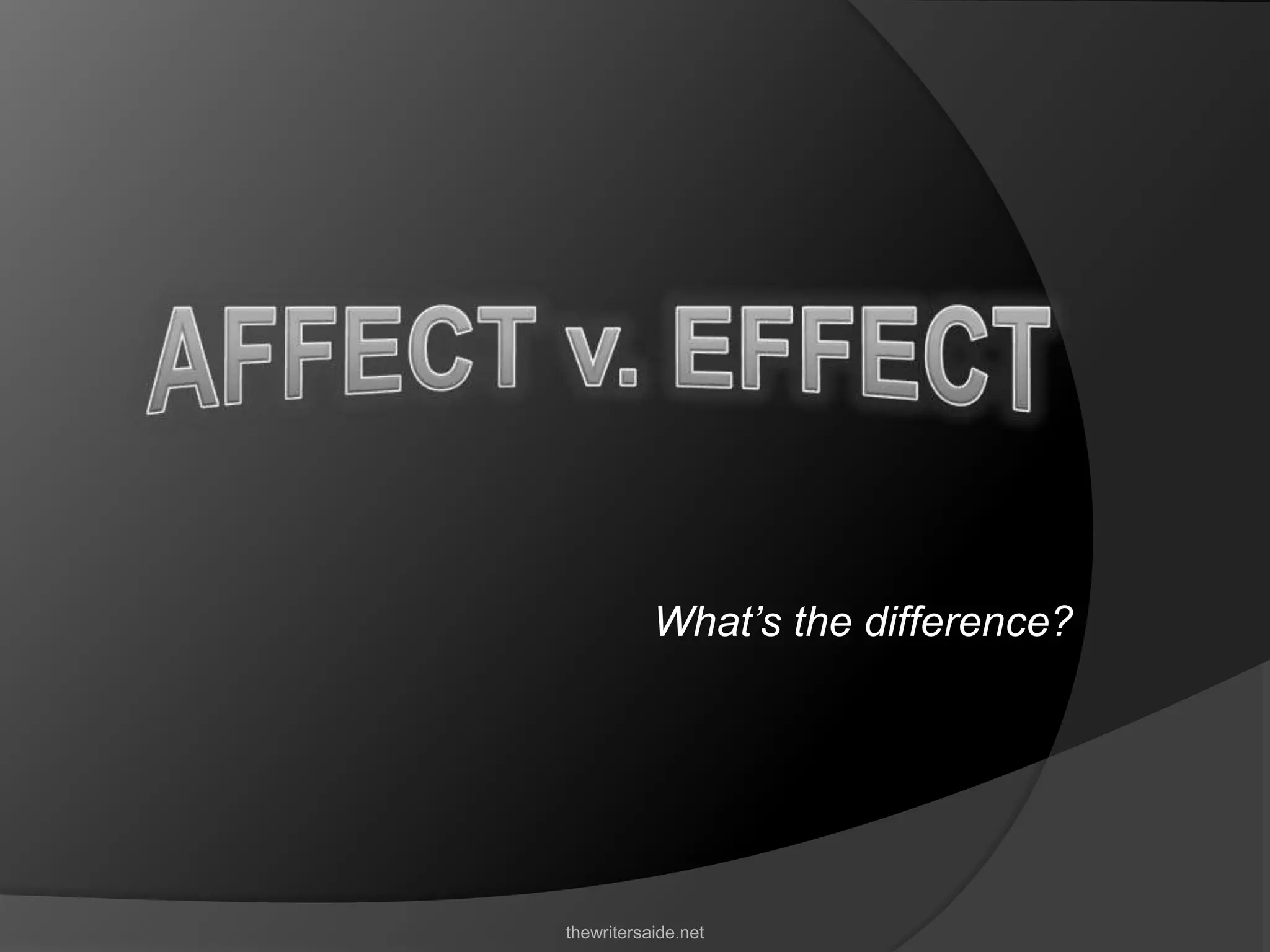 Affect v. Effect | PPTX