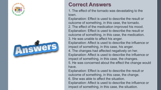 Affect vs Effect is a lesson material in English language | PPTX
