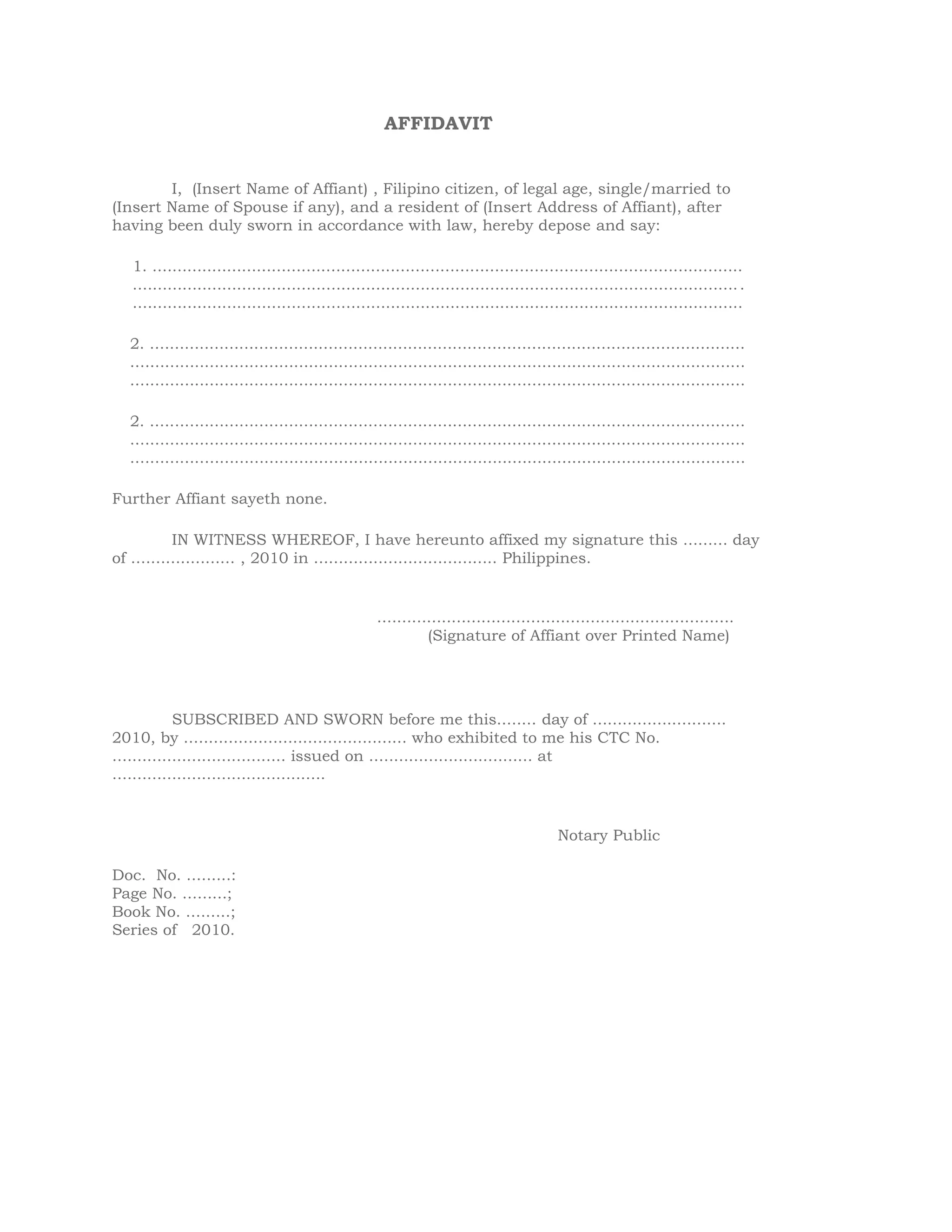 Affidavit | DOCX