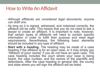Affidavit | PPTX | Law