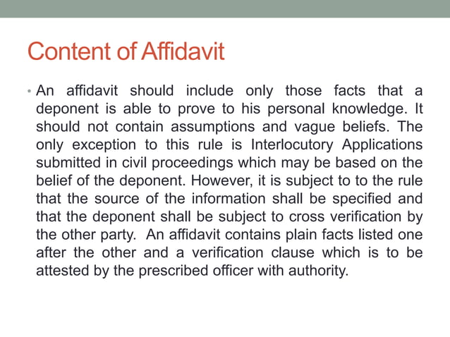 Affidavit | PPTX | Law
