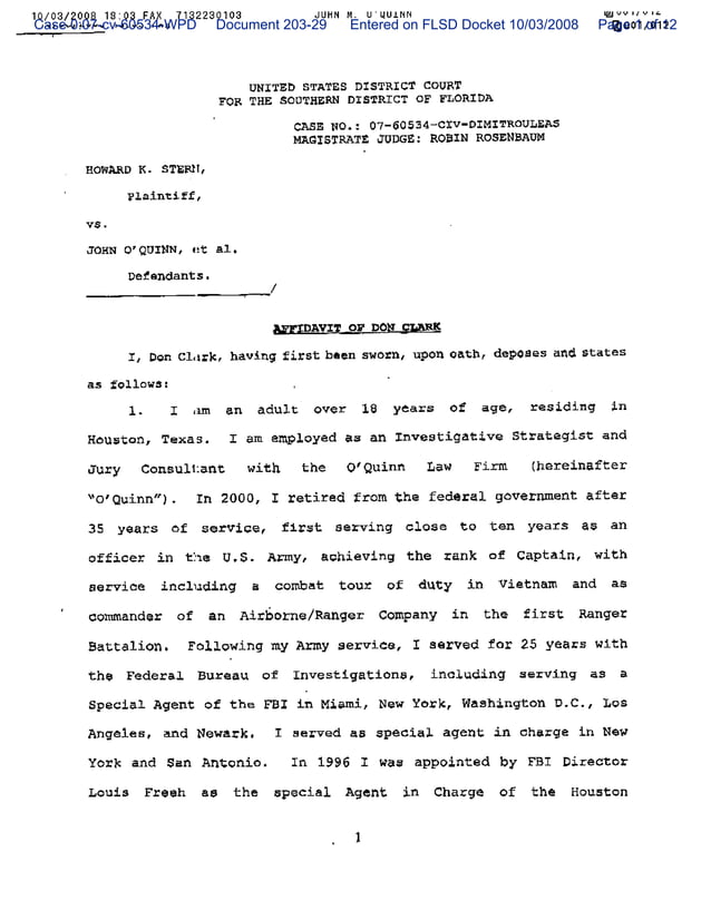 Florida Affidavit Of Don Clark.Exhibit D | PDF