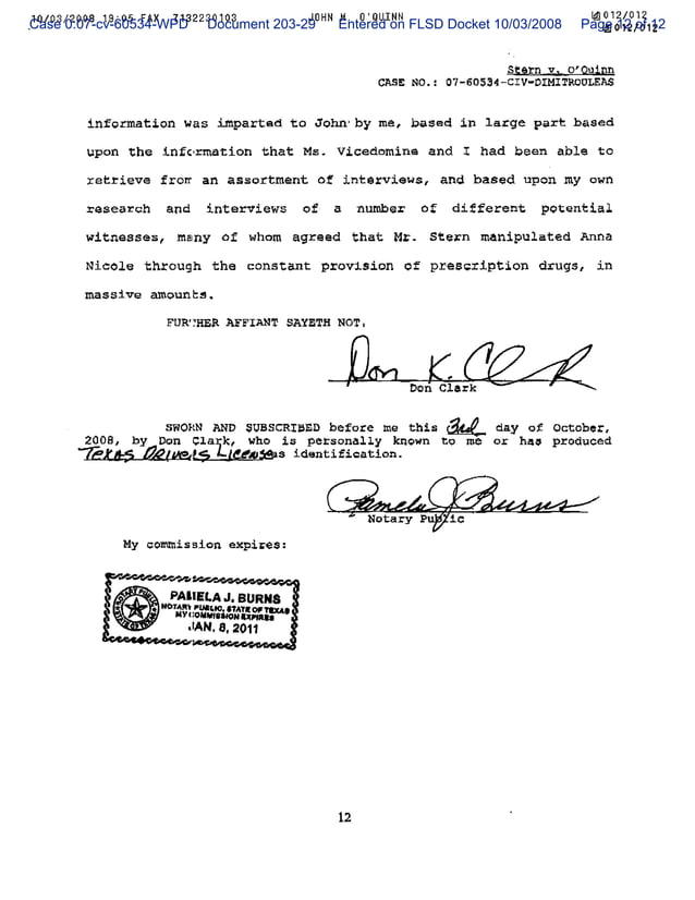 Florida Affidavit Of Don Clark.Exhibit D | PDF