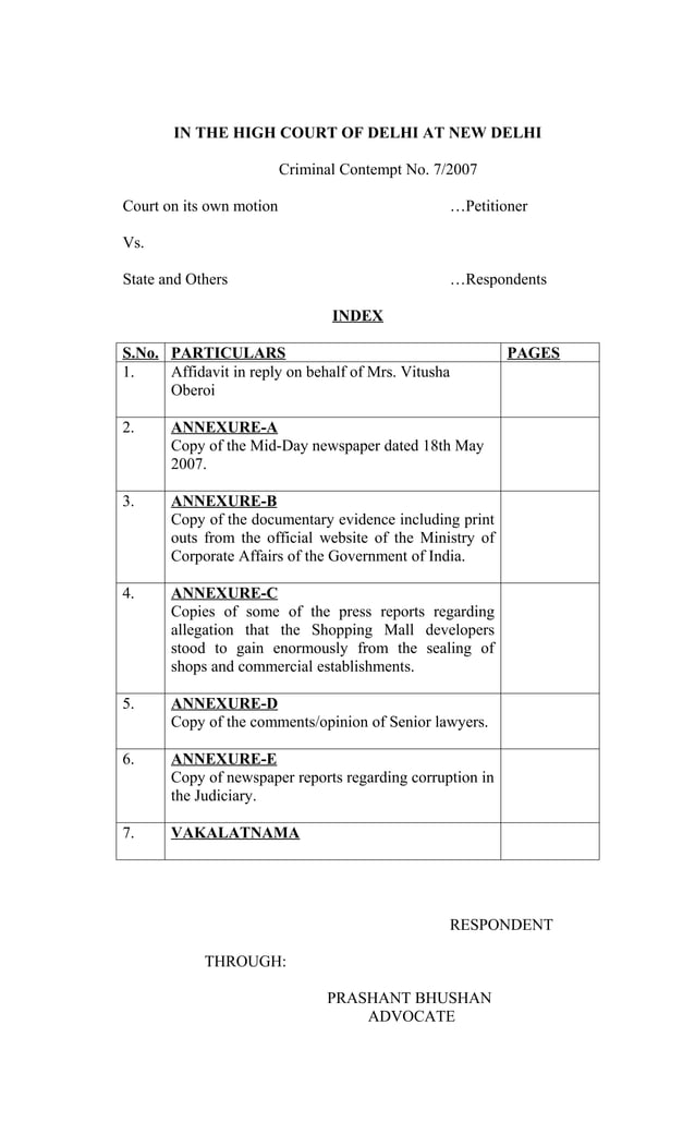 Affidavit of mid day vitusha | PDF