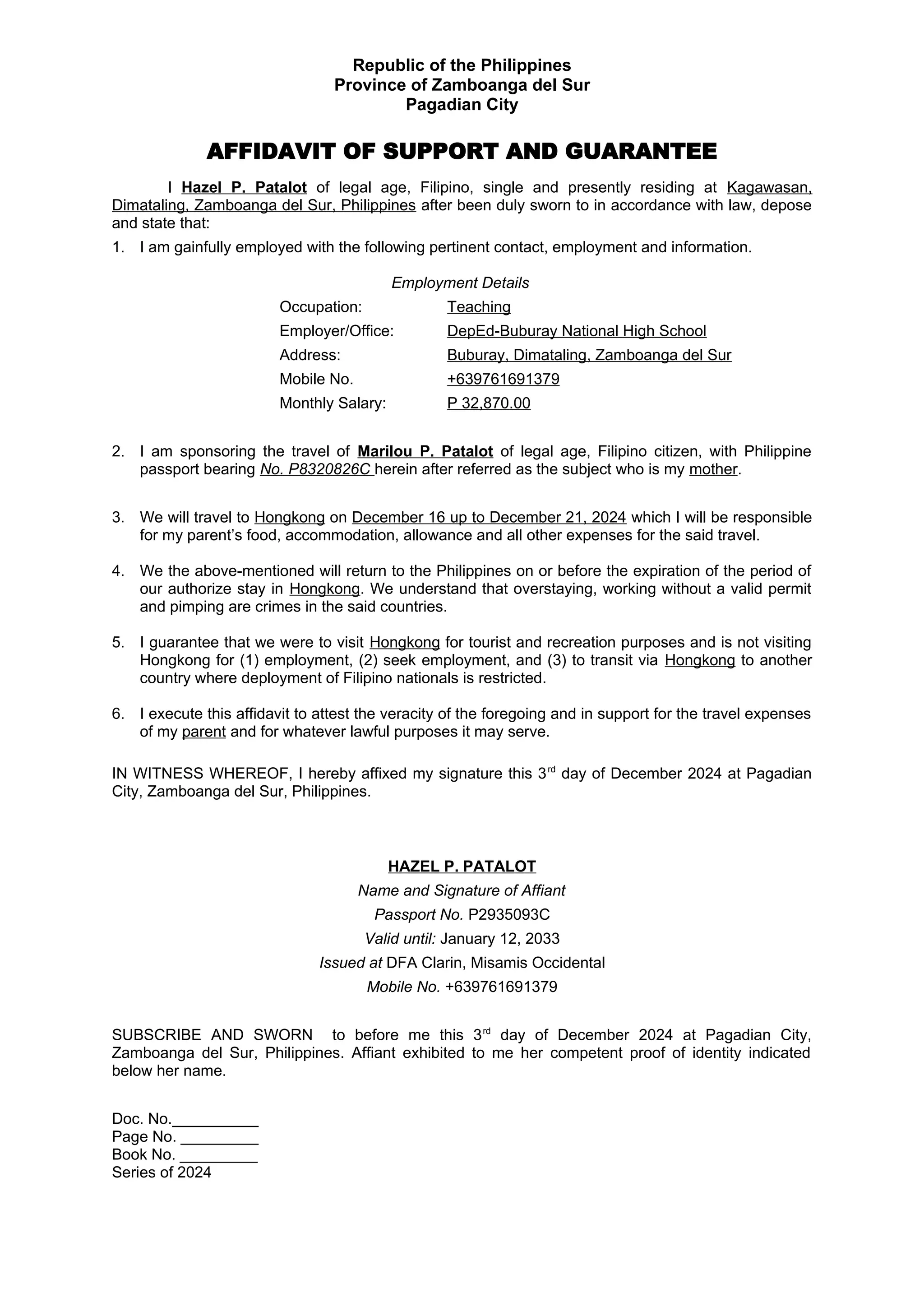 FORM OF AFFIDAVIT OF SPONSORSHIP NEEDED FOR TRAVEL.docx