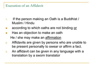 Affidavits, Oaths and Affirmations | PPT