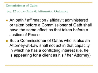 Affidavits, Oaths and Affirmations | PPT