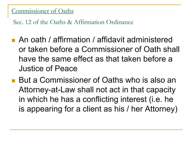 Affidavits, Oaths and Affirmations | PPT