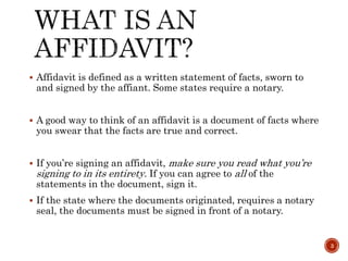 Creating Bulletproof Affidavits | PPT